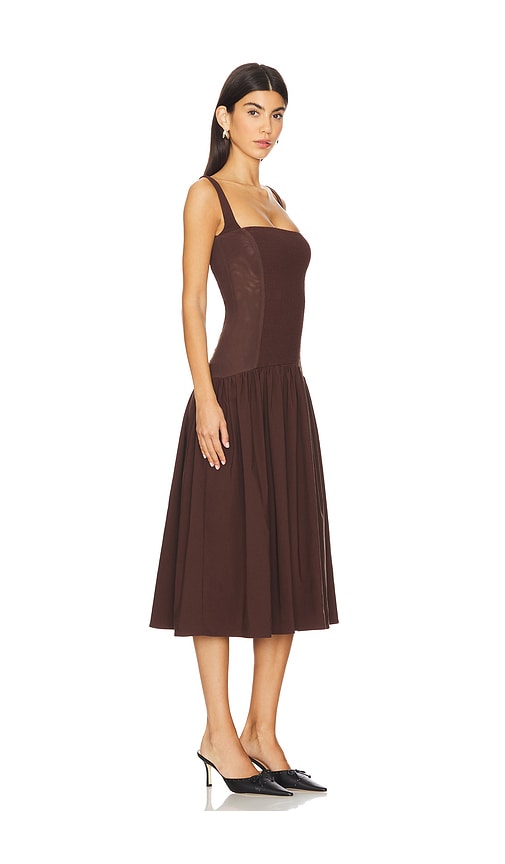 WEWOREWHAT Smocked Drop Waist Midi Dress